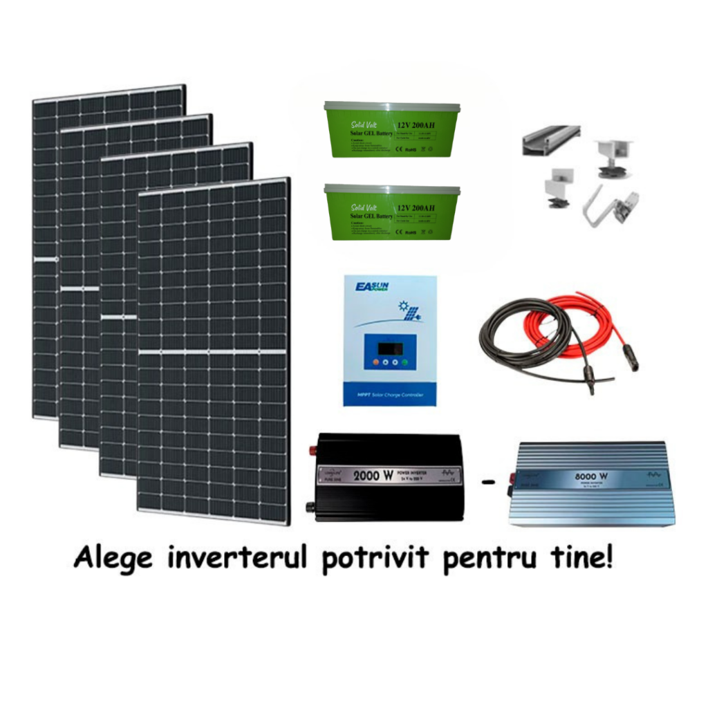 Kit Fotovoltaic Solar 1.6KW Pe 24V Cu 4 Panouri De 450W - 460W ...