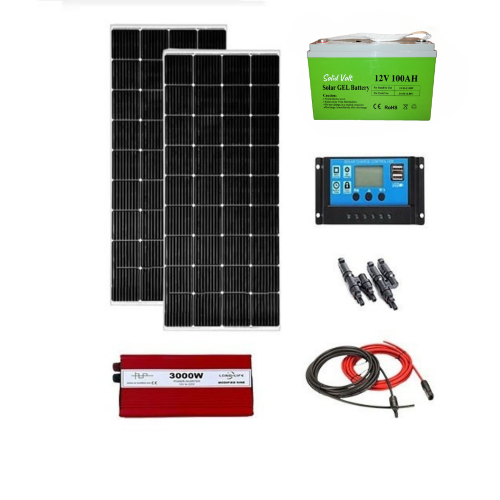 Sistem/kit Fotovoltaic Panou Solar 2 X 200W + Controller 40A + Invertor ...