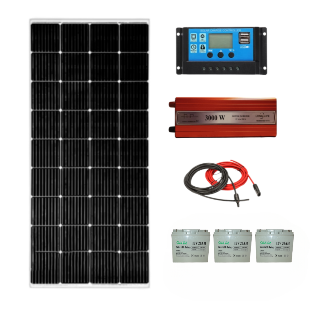 Sistem/kit Fotovoltaic Panou Solar 200W + Controller 30A + Invertor ...