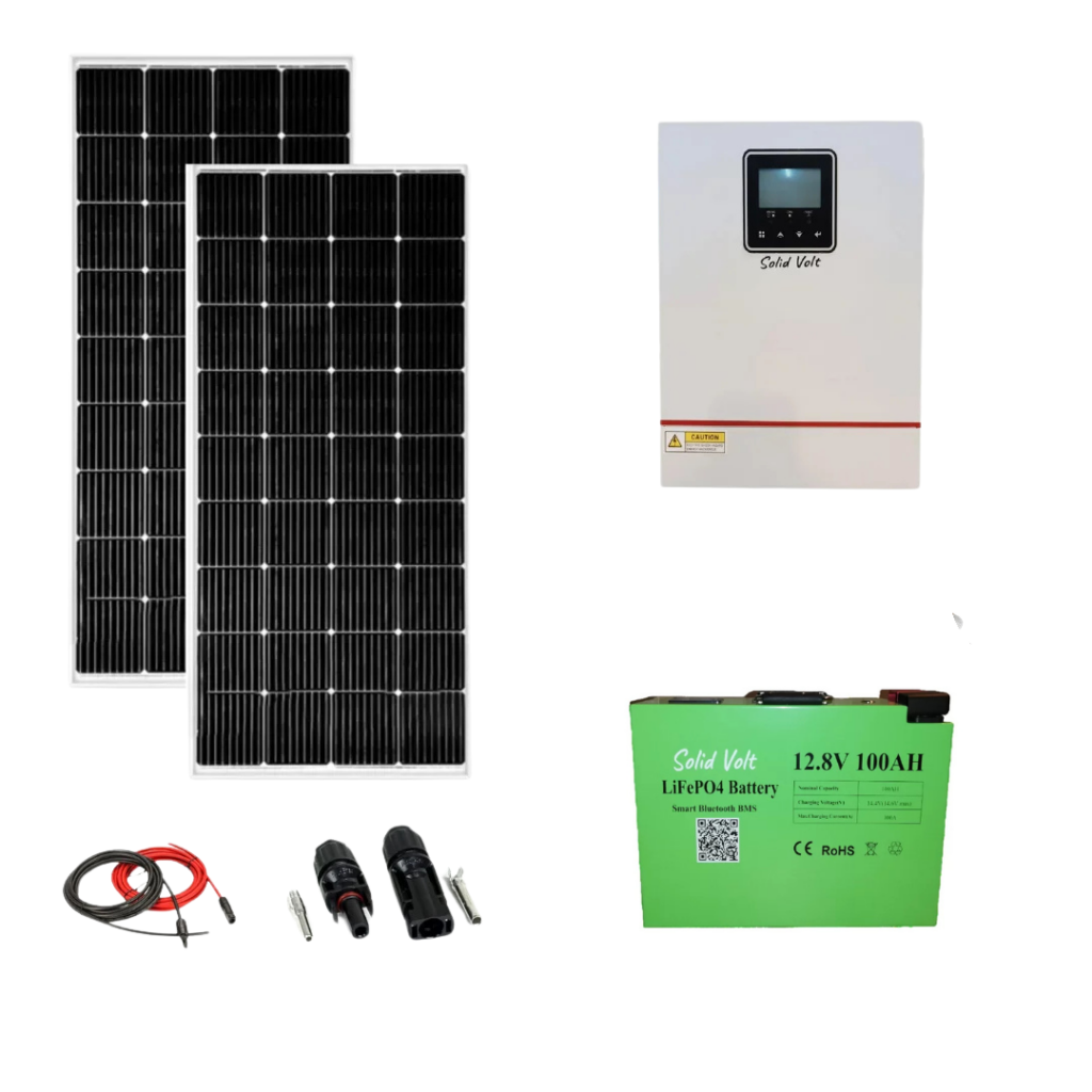 Sistem/kit Fotovoltaic Cu Panouri Solare 280W + Invertor Hibrid 1kW 12V ...